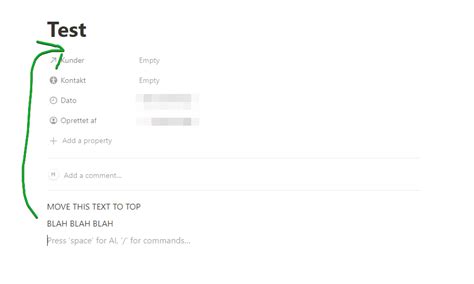 move properties below the text on a page r notion