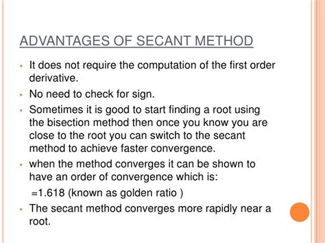 Secent Method
