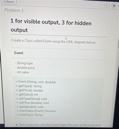 Solved Create A Class Called Event Using The UML Diagram Chegg Com