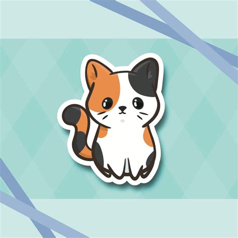 Calico Cat Shorthair Cute Vinyl Sticker T Collectable Etsy