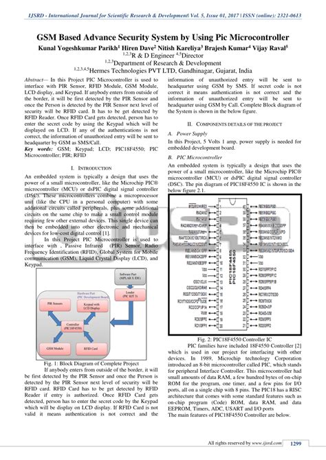 Pdf Gsm Based Advance Security System By Using Pic Microcontroller