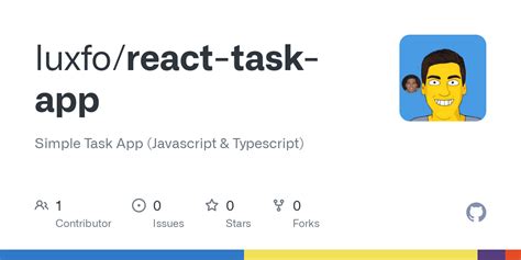 github luxfo react task app simple task app javascript and typescript