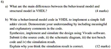 Solved 6 A What Are The Main Differences Between The Behavioural