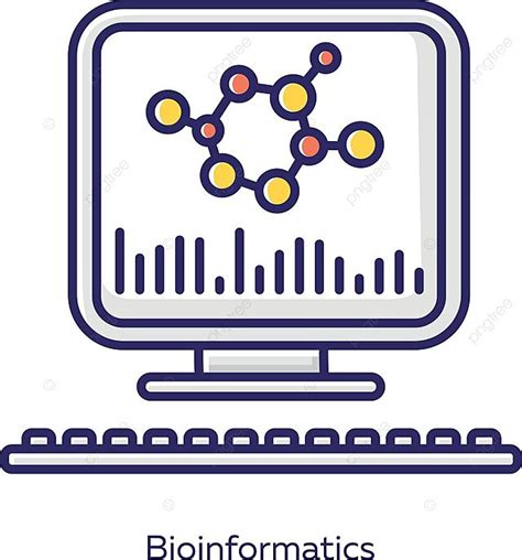 Bioinformatics Icon For Genome Research And Molecular Genetics Vector Human Drawing Computer