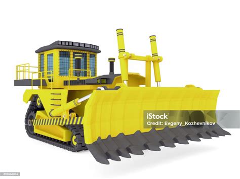 멋진 현대 조정 노란색 검은 크롤러 트랙터특 종에 고립 된 백색 3 차원 일러스트 레이 션 3d 렌더링 불도저 강철에 대한 스톡 사진 및 기타 이미지 Istock