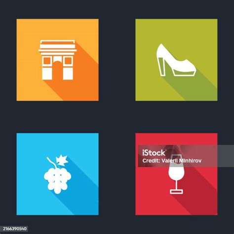 세트 승리의 아치 여자 신발 포도 과일과 와인 잔 아이콘 벡터 0명에 대한 스톡 벡터 아트 및 기타 이미지 0명 건강한