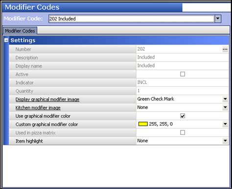 Aloha POS Configuring Visual Indicators To Appear For Included Modifiers NCR Docs