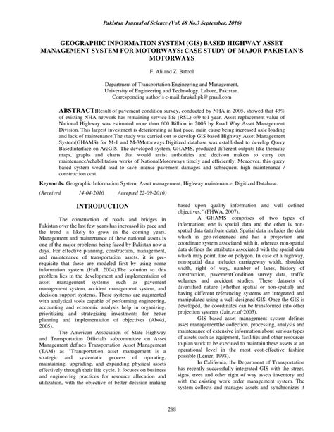 Pdf Geographic Information System Gis Based Highway Asset