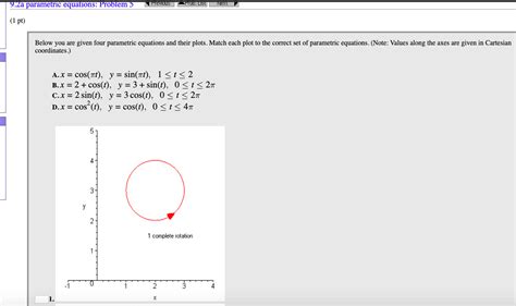 Solved 9 2a Parametric Equations Problem 5 Previous Pud