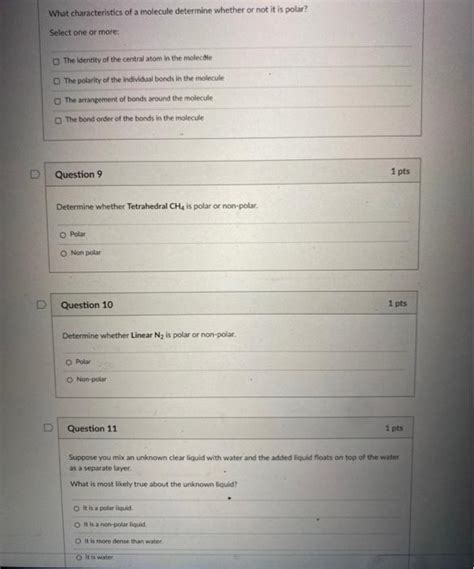 Solved What Characteristics Of A Molecule Determine Whether