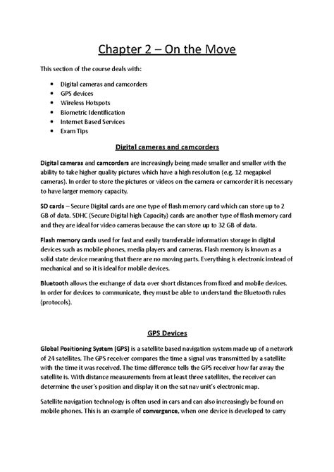 Chapter 2 Notes Chapter 2 On The Move This Section Of The Course