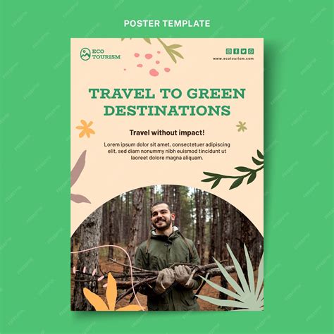 Free Vector Flat Design Ecotourism Poster Template