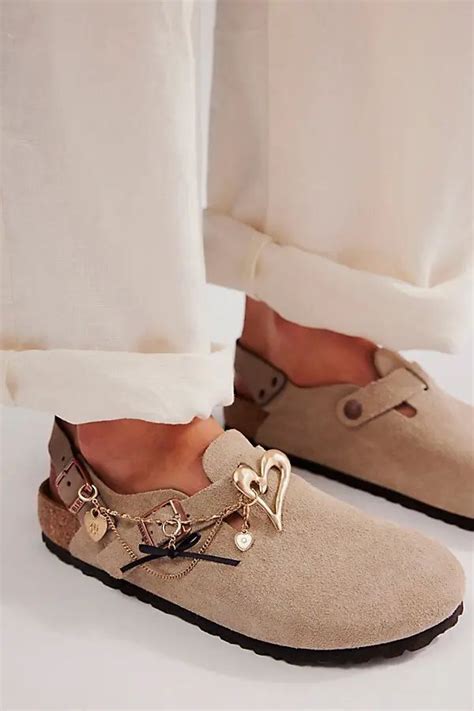 Tokio Clogs Taupe Birkenstock Clogs With Bow Clogs With Charms