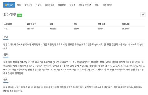 [백준] 1753번 최단경로 구하기 c 문제풀이