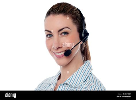 Female Help Desk Executive Stock Photo Alamy