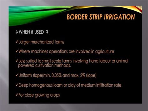 2 Surface Irrigation Methods Border Irrigation A Lecture By Mr Allah