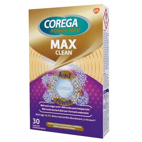 Corega Max Clean 30 Comprimate Efervescente Gsk Catenaro