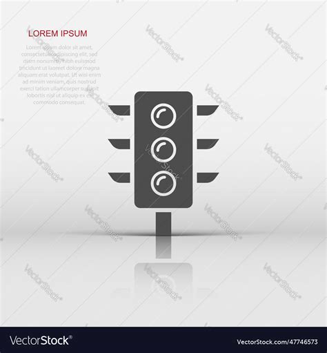 Semaphore Icon In Flat Style Traffic Light Vector Image