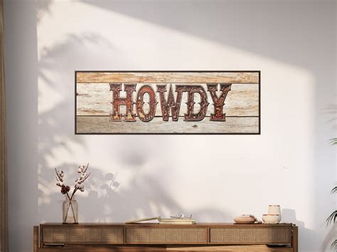 Howdy Western Welcome Sign Wall Art Modern Country Decor Bold