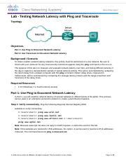 11 3 2 4 Lab Testing Network Latency With Ping And Traceroute Docx Lab Testing Network
