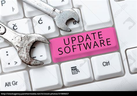 Text Sign Showing Update Softwarereplacing Program Stockfoto Bildagentur PantherMedia