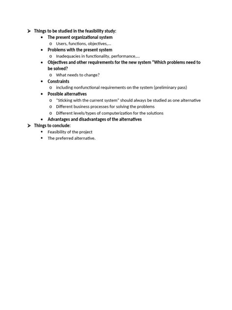 Feasibility Study Key Elements Pdf