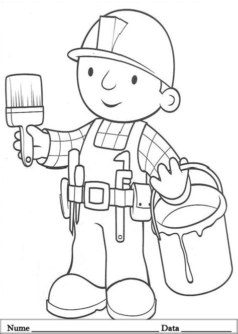 Bob Constructorul Planse De Colorat Si Educative