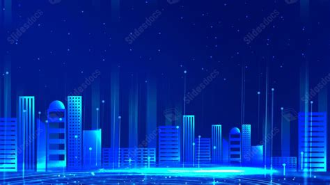 Blue Simple Of Science And Technology City Powerpoint Background For Free Download Slidesdocs