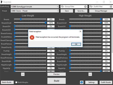 Bodyslide Error Skyrim Technical Support Loverslab