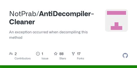 Github Notprabantidecompiler Cleaner An Exception Occurred When