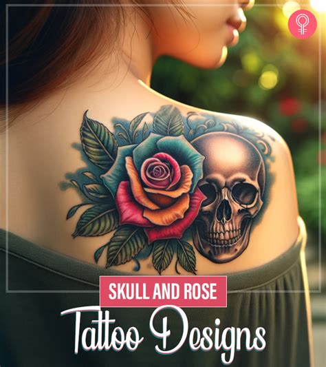 Diamond Rose Skull Tattoo