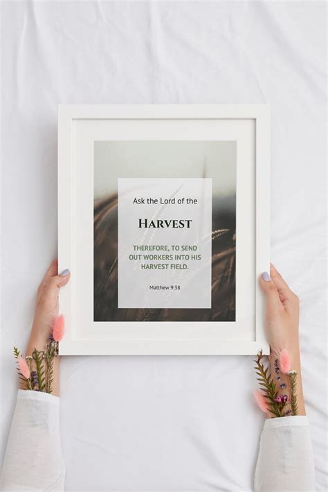 Ask The Lord Of The Harvest Matthew 938 Bible Verse Art Church Art
