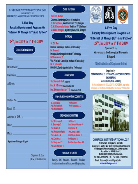 Fillable Online Five Day Faculty Development Program On Internet Of