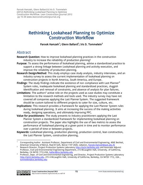 Pdf Rethinking Lookahead Planning To Optimize Construction Workflow