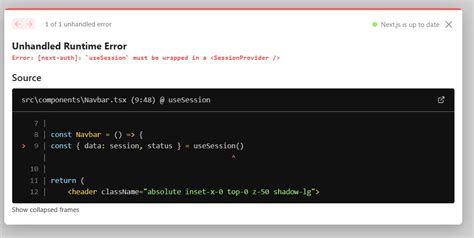 Javascript Next Auth `usesession` Must Be Wrapped In A Stack