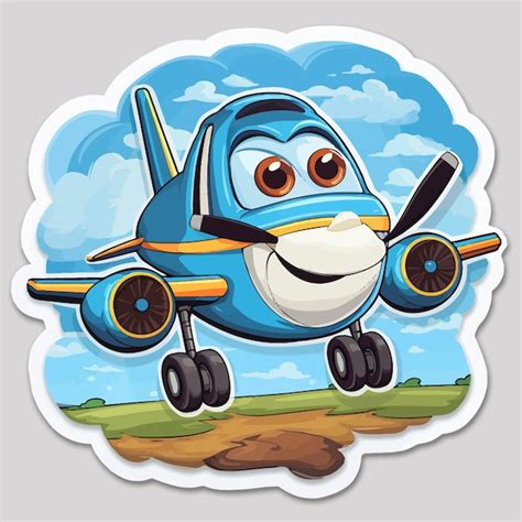 Cartoon Airplane Premium Ai Generated Vector
