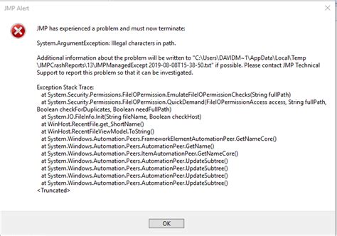 solved jmp error jmp user community