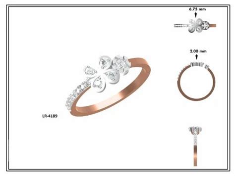 Oval Golddiamond Lr 4189 Natural Diamond Ring Weight 02480gm