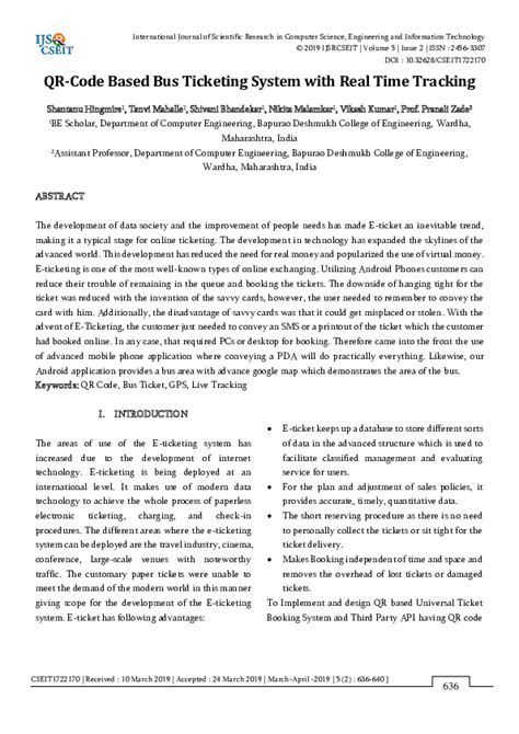 Pdf Qr Code Based Bus Ticketing System With Real Time Tracking