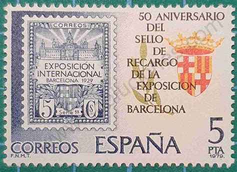 50° Aniversario Del Sello De Recargo De La Exposición De Barcelona