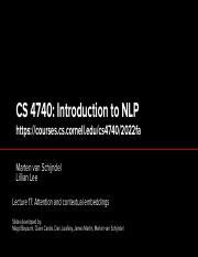 Introduction To NLP Attention And Contextual Embeddings In Course Hero