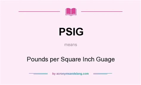 Psig Pounds Per Square Inch Guage In Undefined By