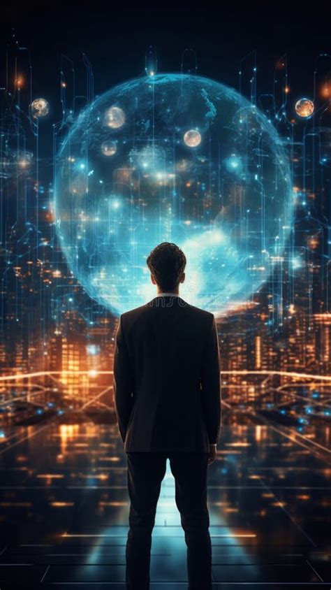 Cloud Computing Ai And Global Connectivity Converge In A Tech Savvy Businessman S World Stock