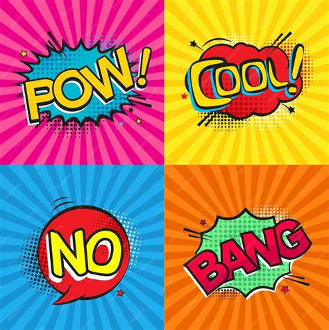 Premium Vector | Set of comic text pop art style or comic speech bubbles set with different emotions