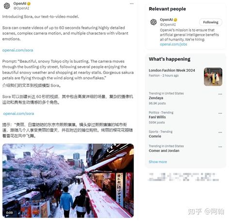 重磅：openai发文介绍了，文本转视频模型：sora 知乎