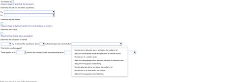 solved the median is type an integer or a decimal do not