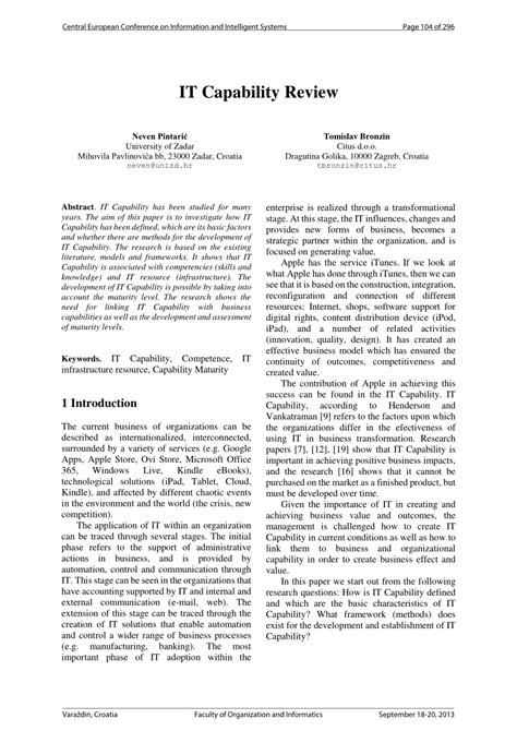 Pdf It Capability Review