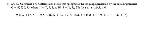 solved 20 pts construct a nondeterministic fsa that