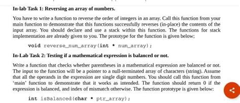 Solved In Lab Task 1 Reversing An Array Of Numbers You