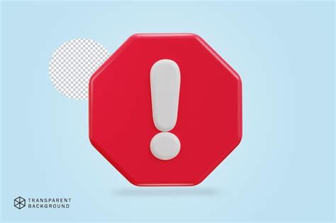 Premium Psd 3d Exclamation Sign Warning Or Danger Risk Message Alert Problem Icon